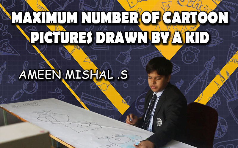 Maximum Number of Cartoon Pictures Drawn by a Kid - Kalams World Records