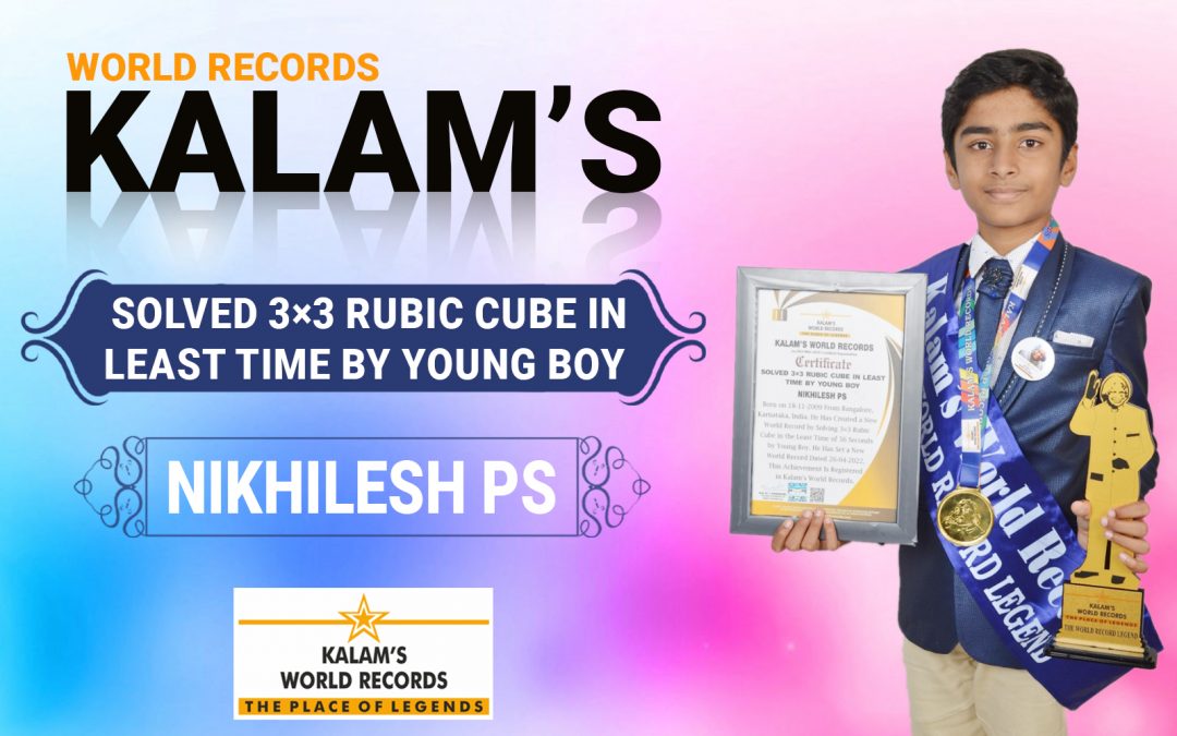 Solved 3×3 Rubic Cube in Least Time by Young Boy - Kalams World Records