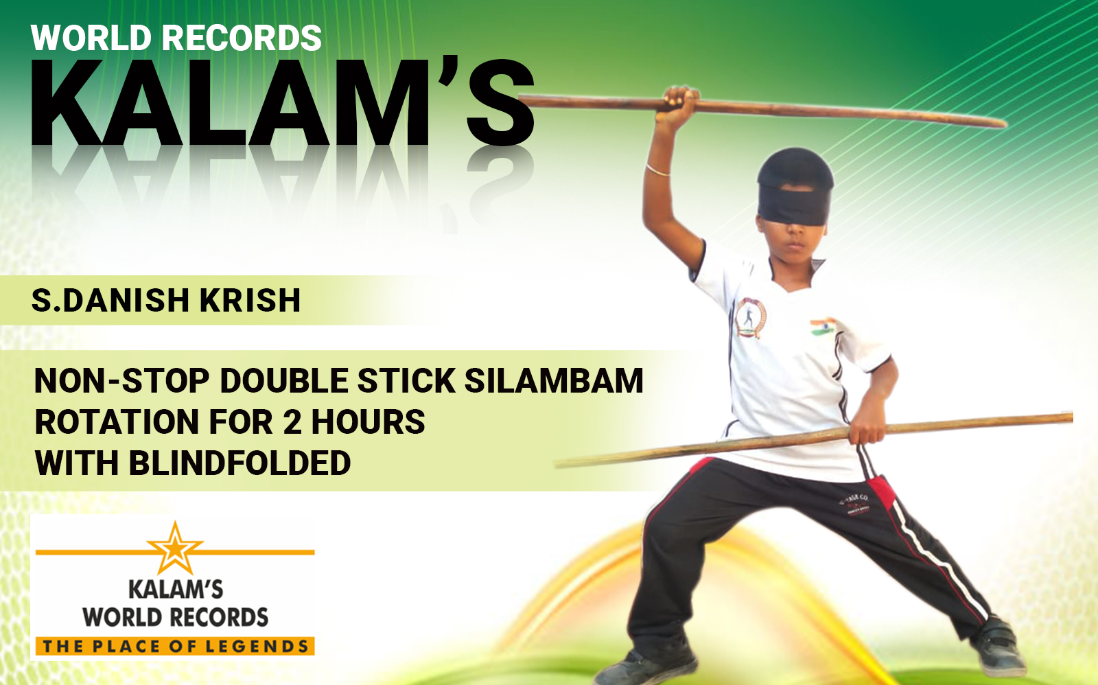 Non-Stop Double Stick Silambam Rotation for 2 Hours With Blindfolded ...