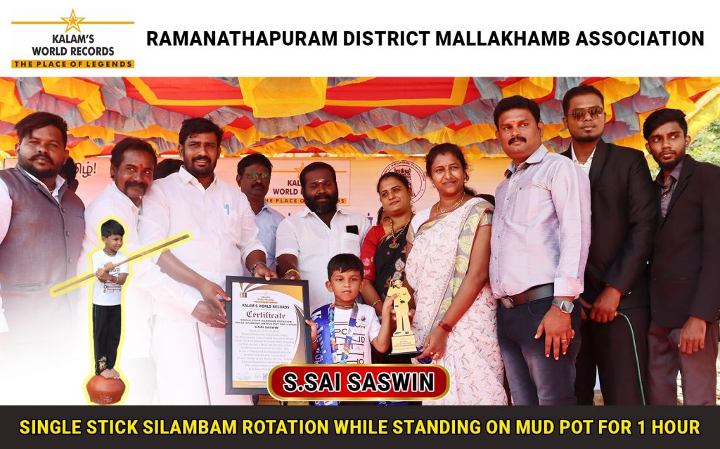 Single Stick Silambam Rotation While Standing on Mud Pot for 1 Hour ...