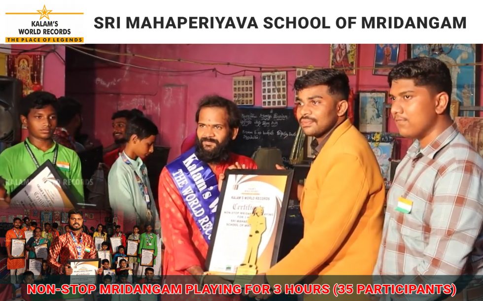 Non-stop Mridangam Playing for 3 Hours - Kalams World Records