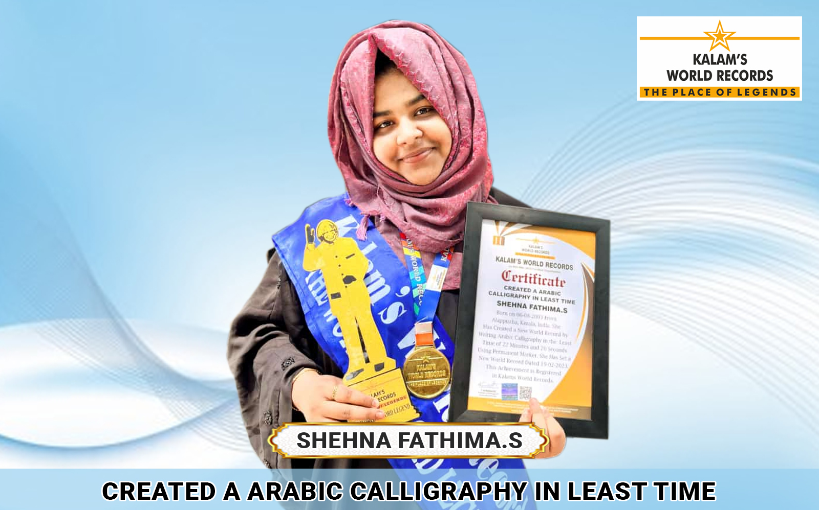 Created a Arabic Calligraphy in Least Time - Kalams World Records