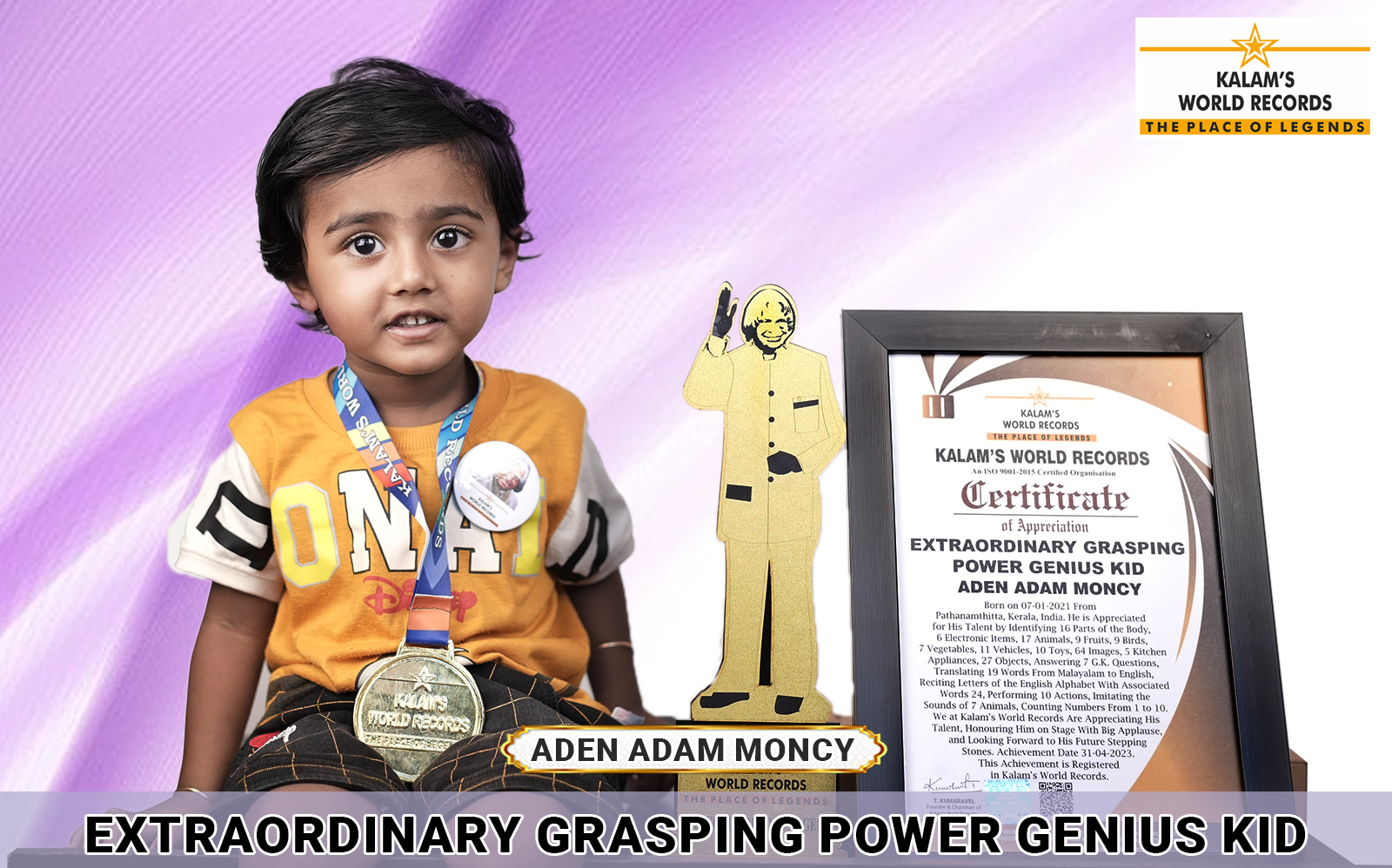 Extraordinary Grasping Power Genius Kid - Kalams World Records