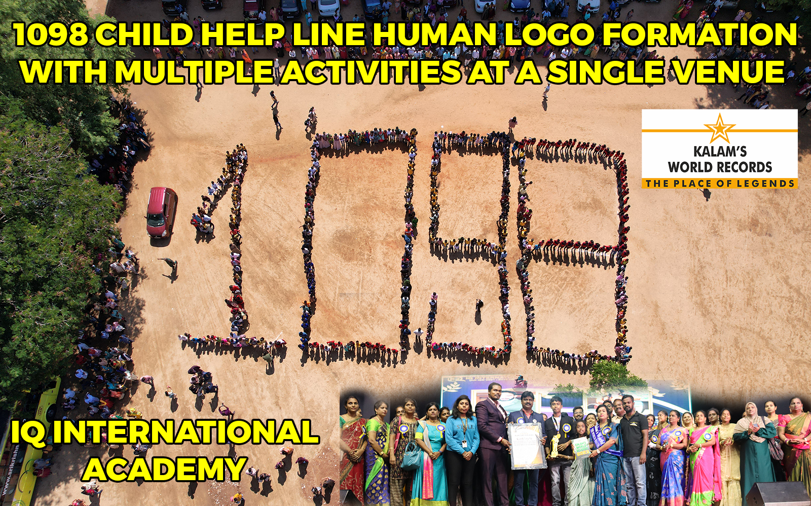 Created An Awareness About 1098 Child Help Line Human Logo Formation ...