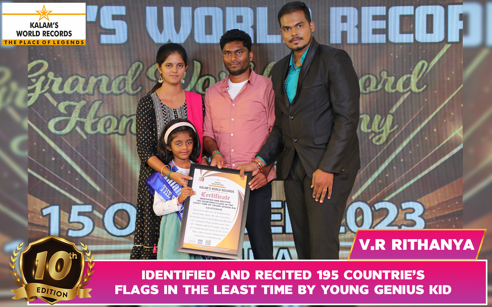 Identified And Recited 195 Countries Flags In The Least Time By Young ...