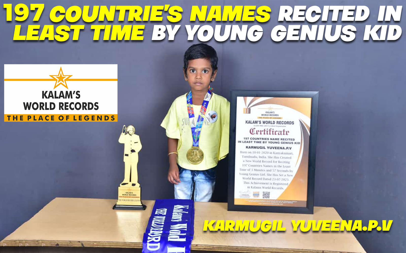 197 Countries Name Recited In Least Time By Young Genius Kid - Kalams ...