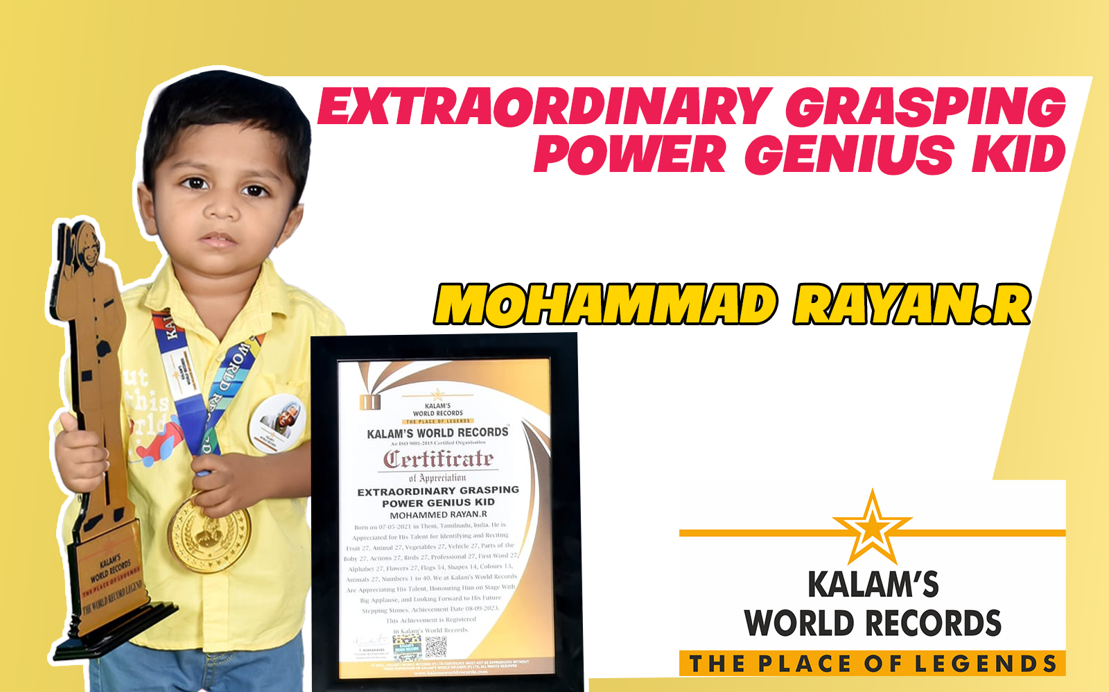 Extraordinary Grasping Power Genius Kid | Kalams World Records
