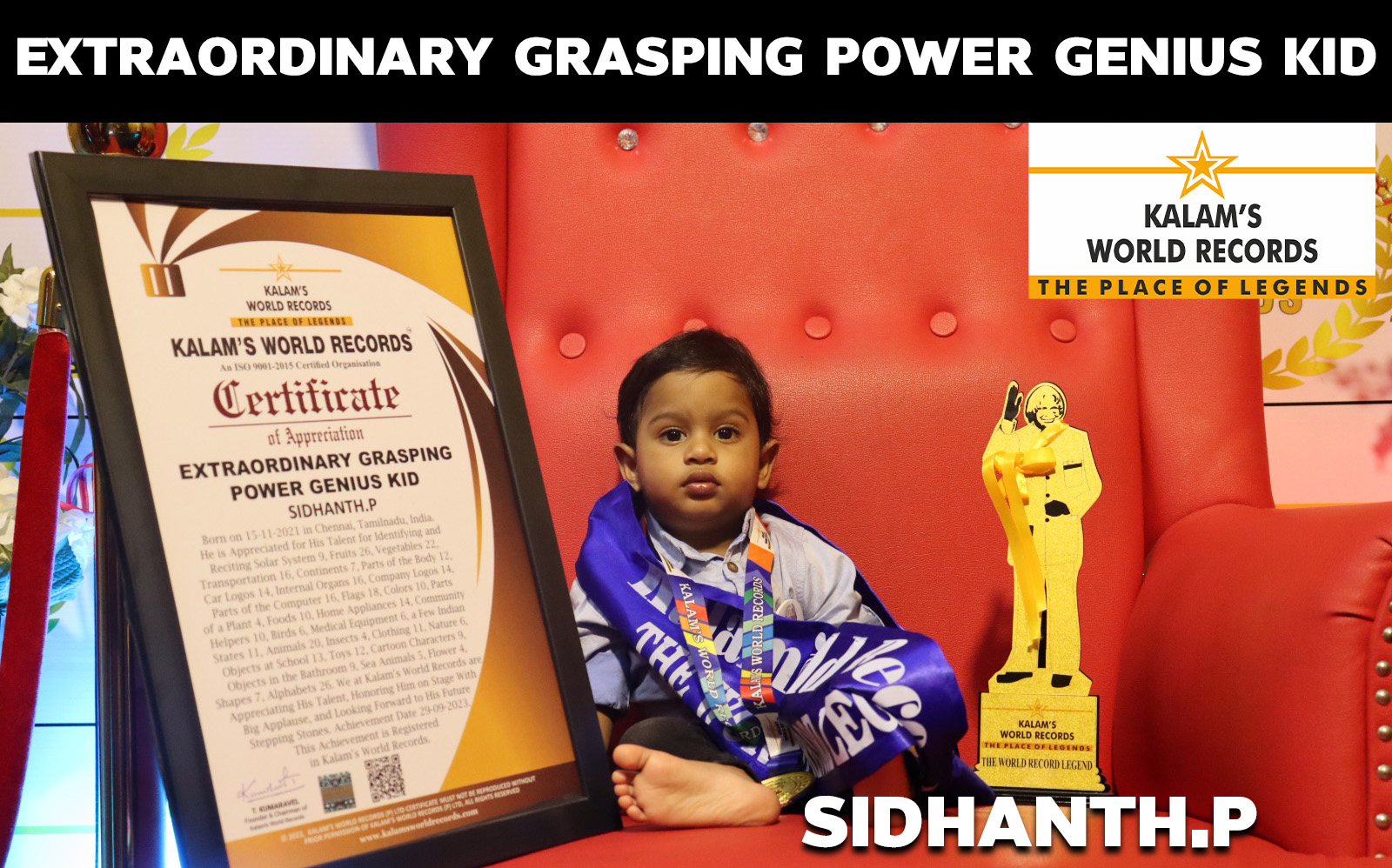 Extraordinary Grasping Power Genius Kid - Kalams World Records