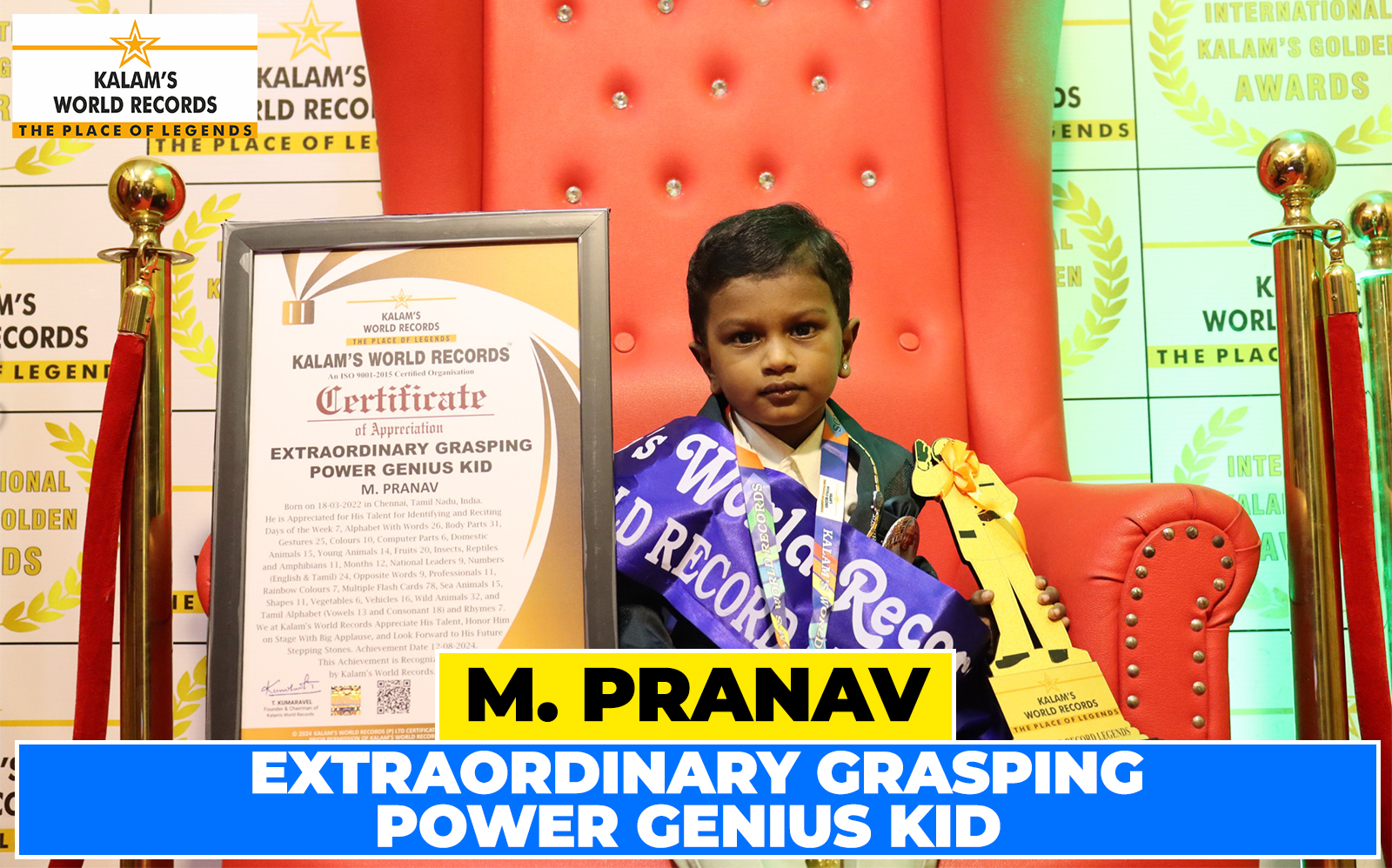 Extraordinary Grasping Power Genius Kid - Kalams World Records