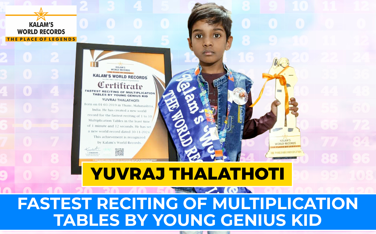 Fastest Reciting of Multiplication Tables by Young Genius Kid - Kalams ...