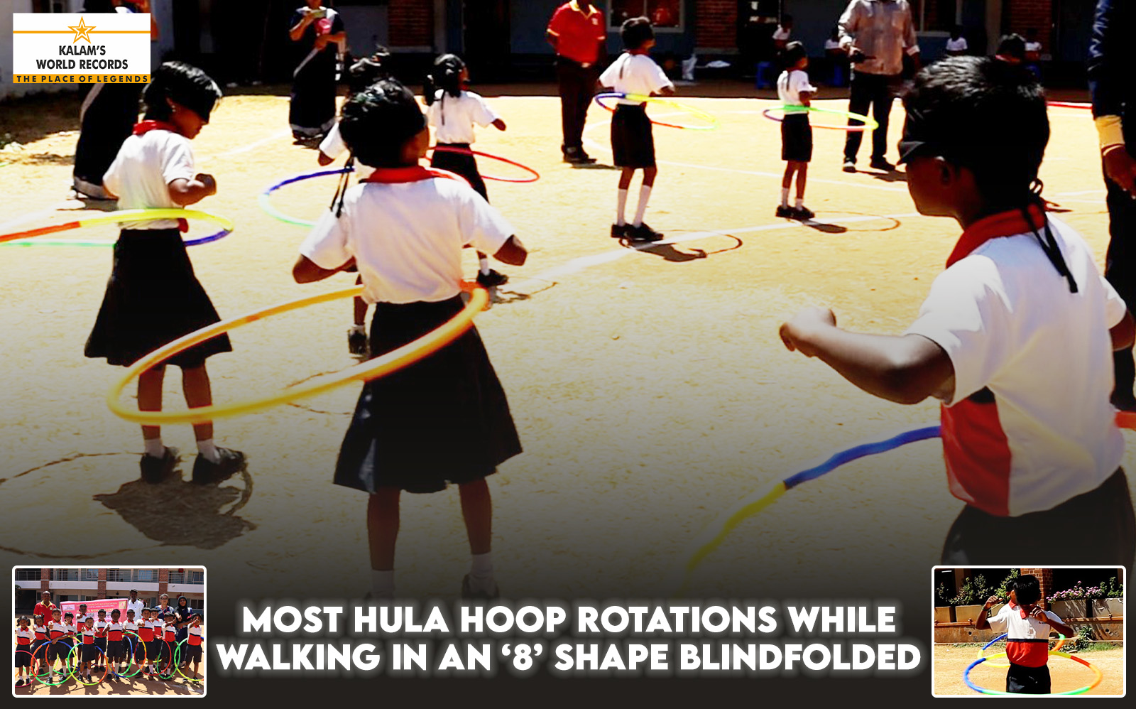 Most Hula Hoop Rotations While Walking in an ‘8’ Shape Blindfolded ...