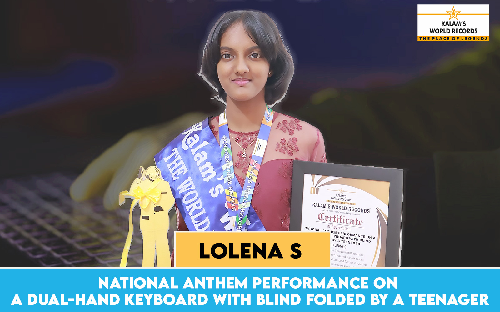 National Anthem Performance on a Dual-hand Keyboard With Blind Folded ...