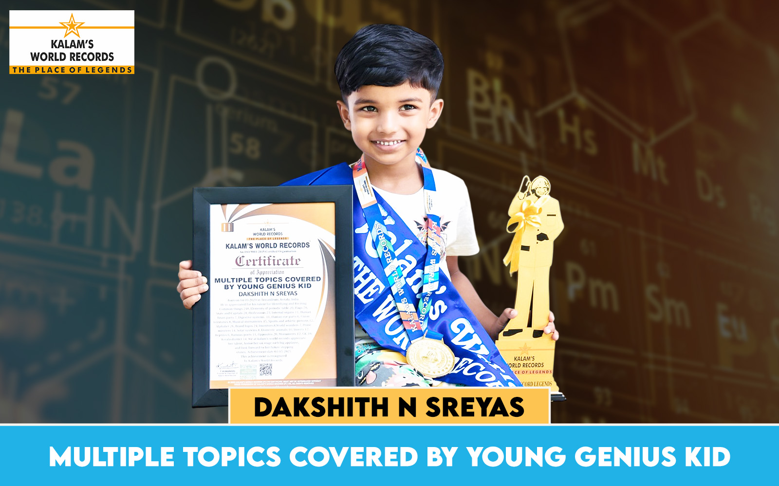 Multiple Topics Covered by Young Genius Kid - Kalams World Records