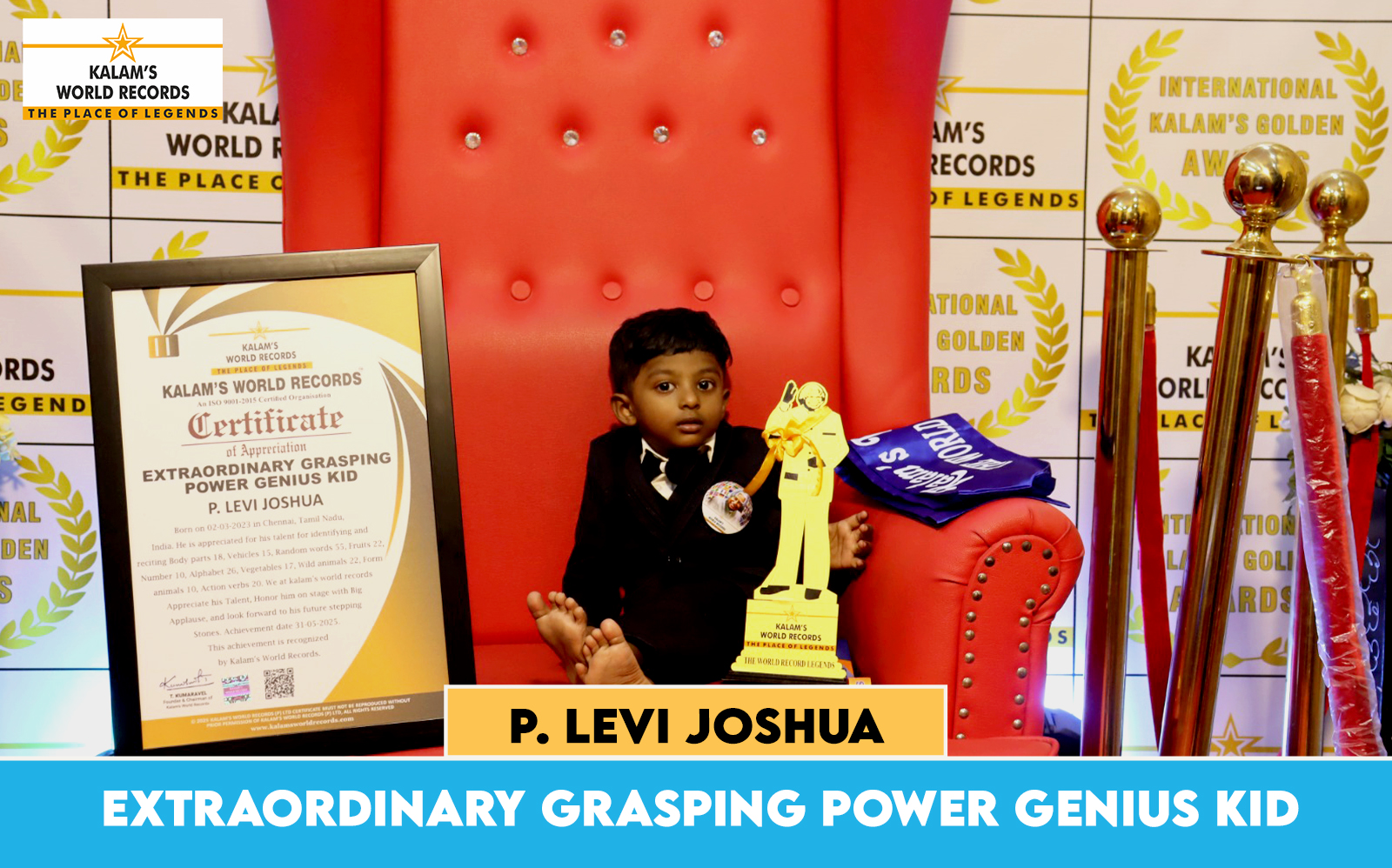 EXTRAORDINARY GRASPING POWER GENIUS KID - Kalams World Records