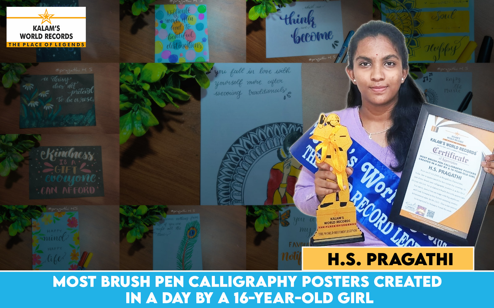 Most Brush Pen Calligraphy Posters Created in a Day by a 16-year-old ...