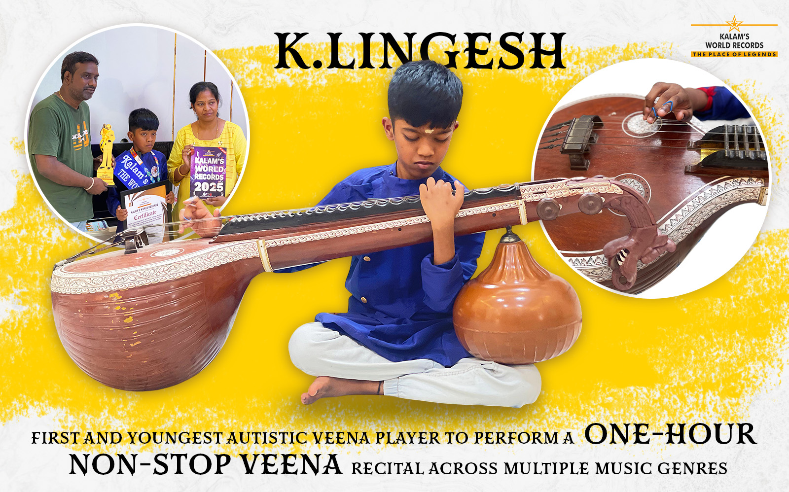 First and Youngest Autistic Veena Player to Perform a One-hour Non-stop ...