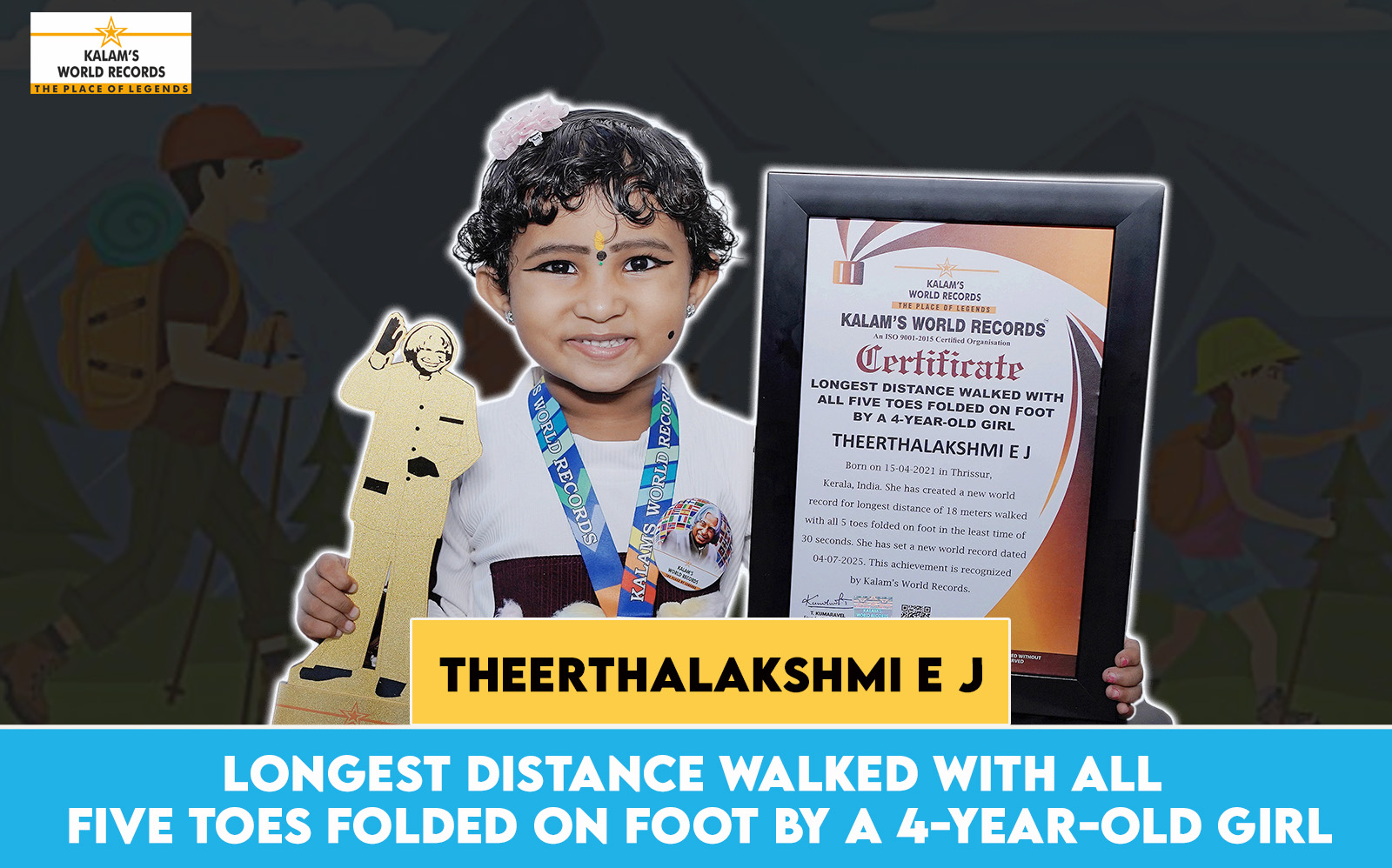 Longest Distance Walked With All Five Toes Folded on Foot by a 4-year ...