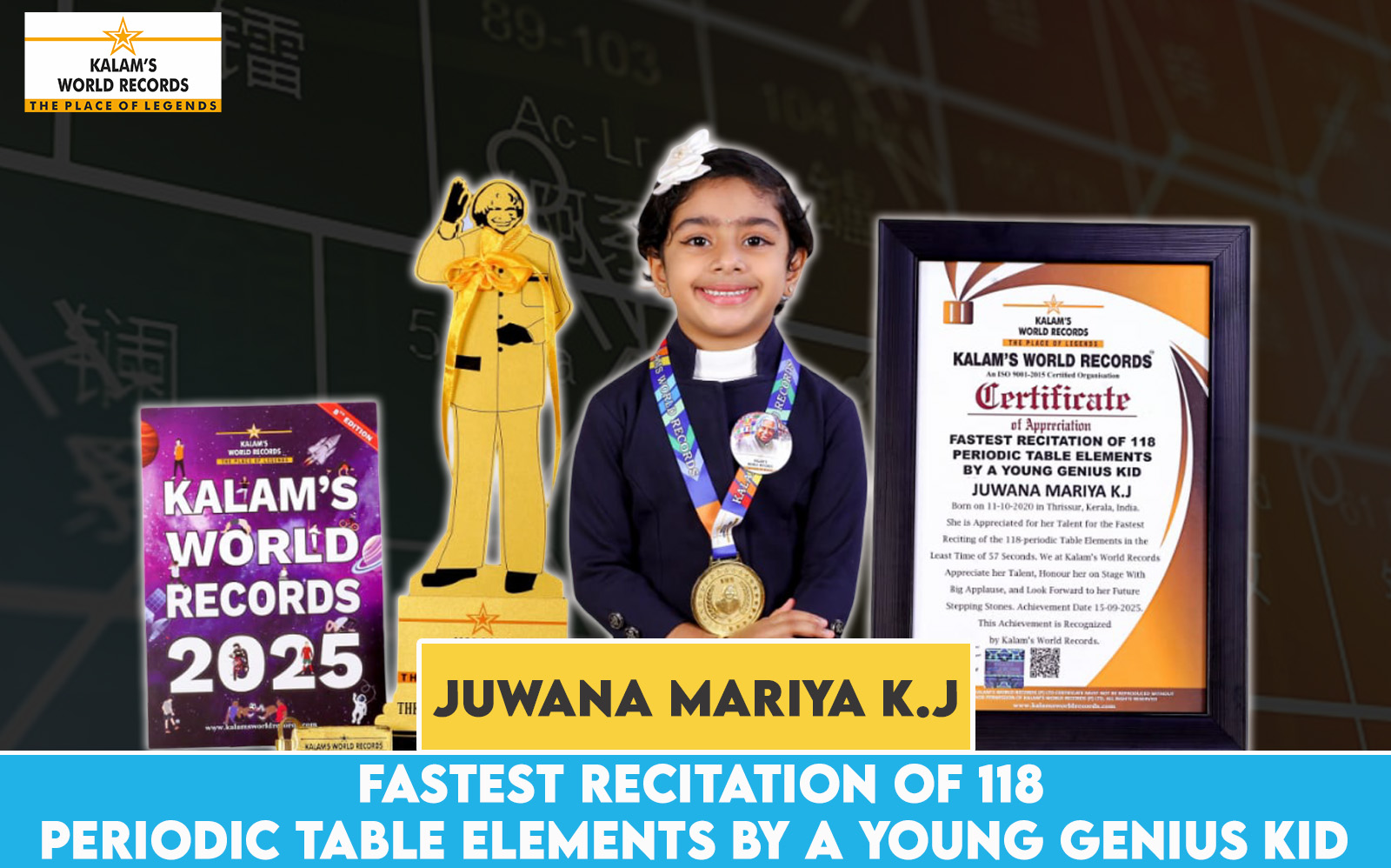 Fastest Recitation of 118 Periodic Table Elements by a Young Genius Kid ...