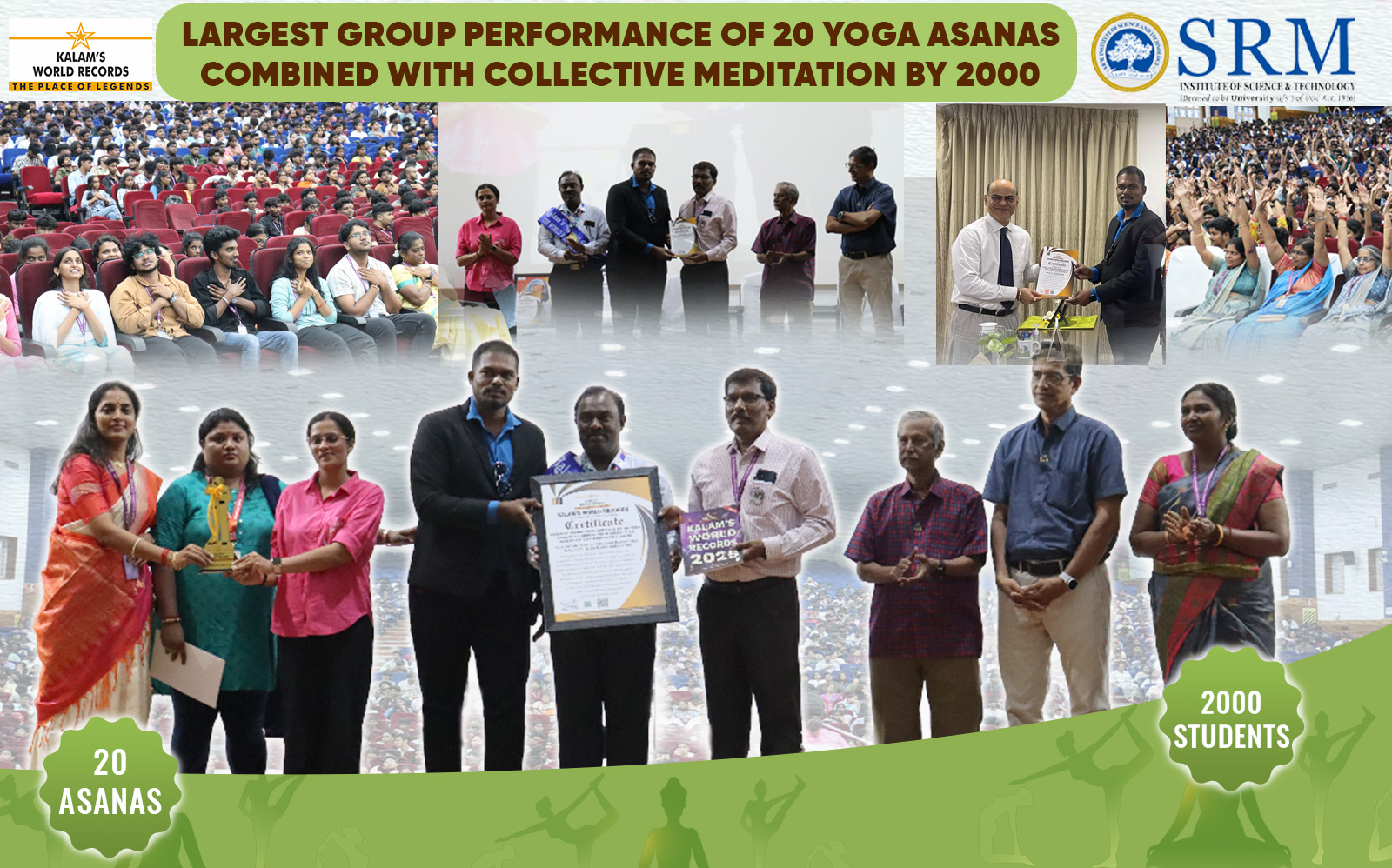 Largest Group Performance of 20 Yoga Asanas Combined With Collective ...