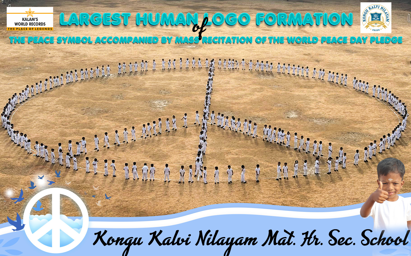 Largest Human Logo Formation of the Peace Symbol Accompanied by Mass ...