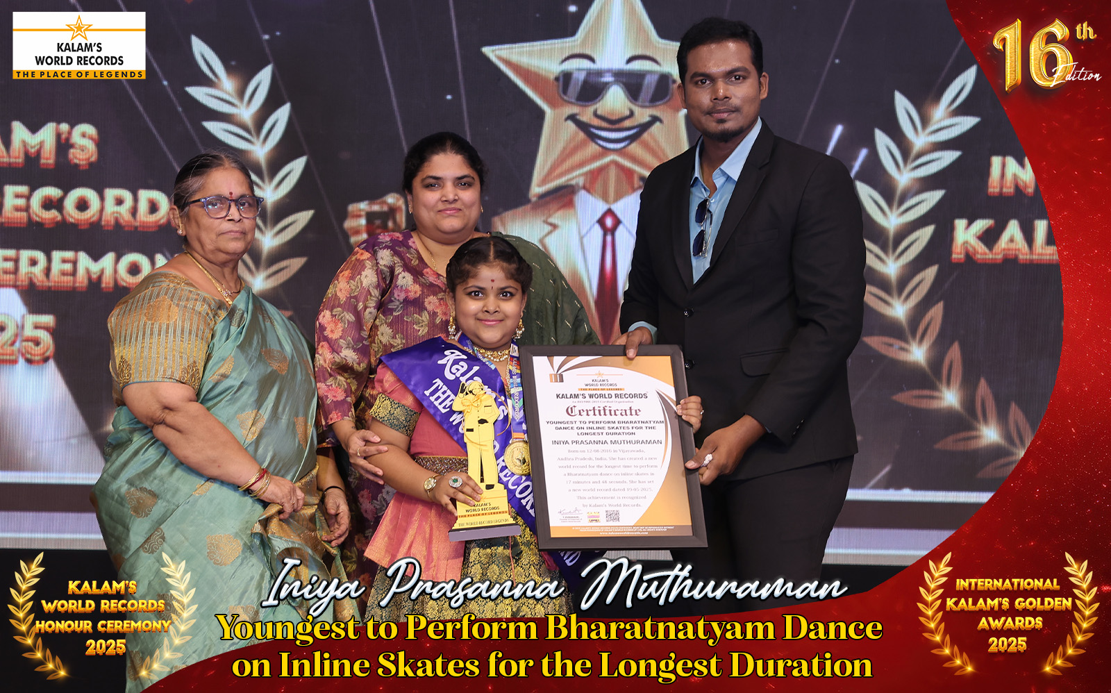 Youngest to Perform Bharatnatyam Dance on Inline Skates for the Longest ...