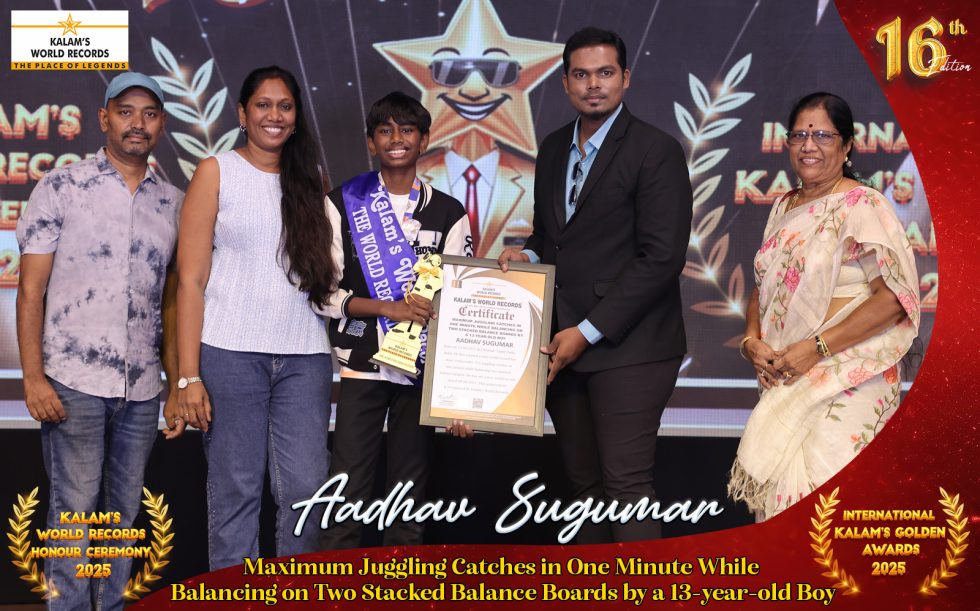 Maximum Juggling Catches in One Minute While Balancing on Two Stacked ...