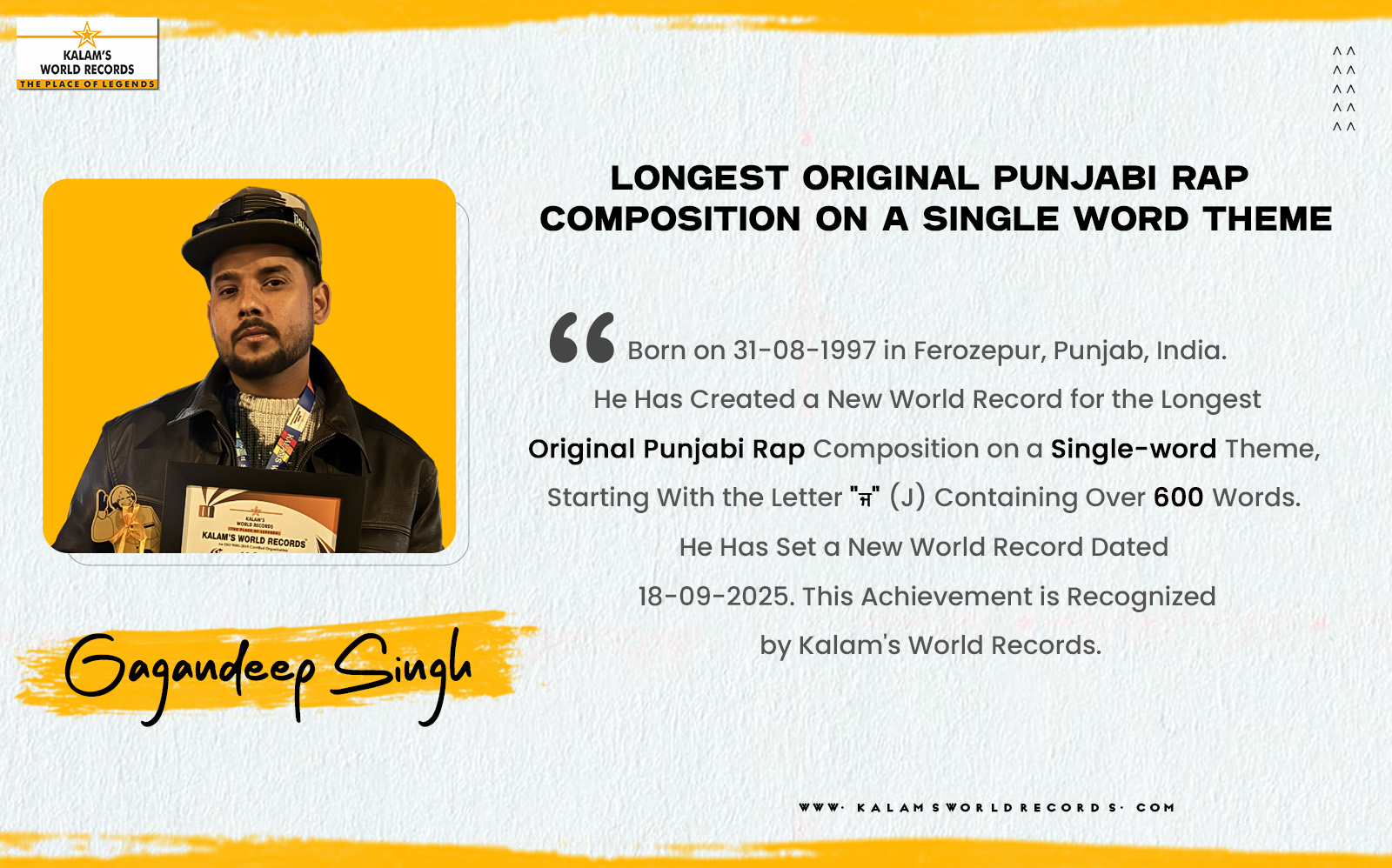 Longest Original Punjabi Rap Composition on a Single Word Theme ...
