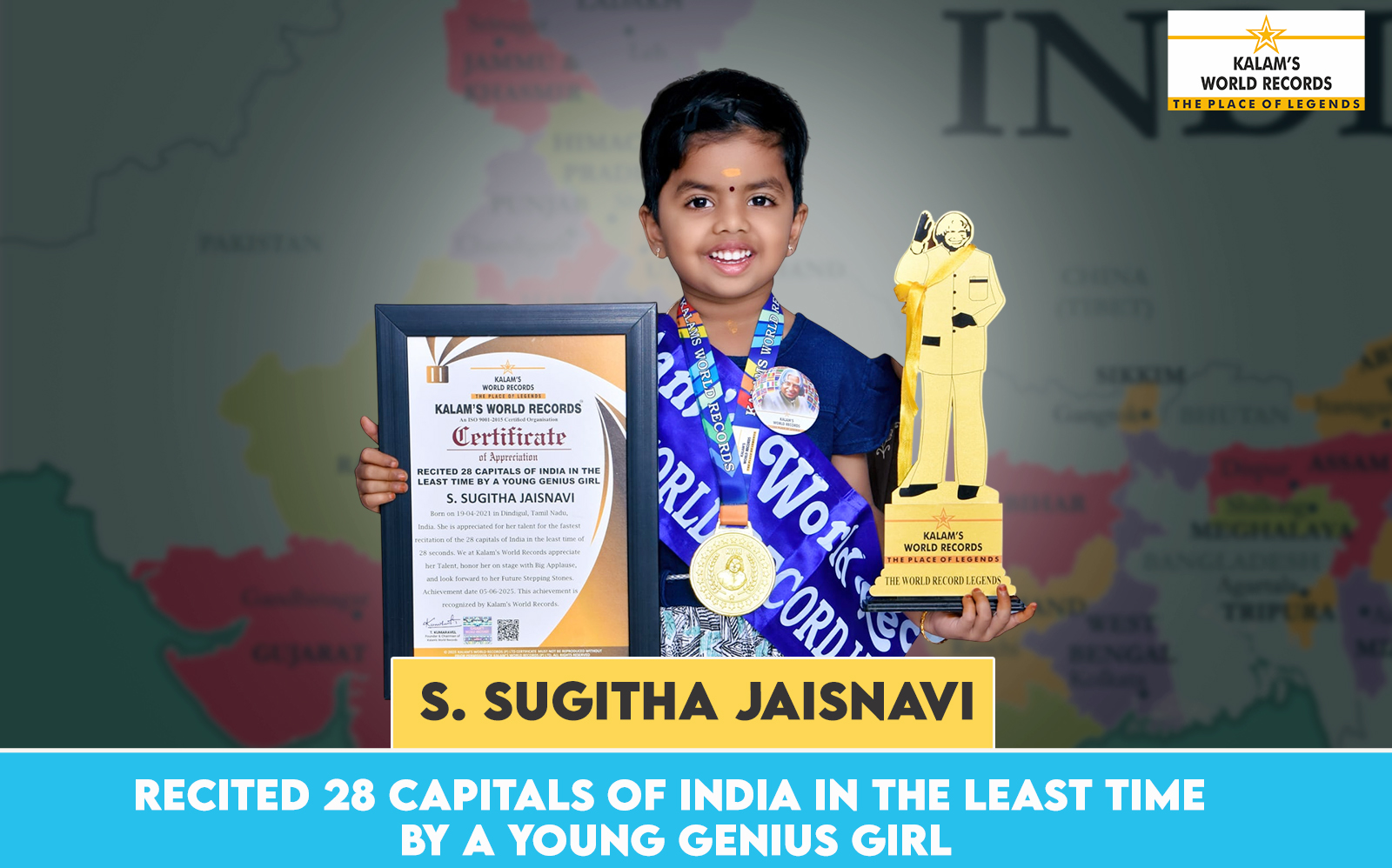 RECITED 28 CAPITALS OF INDIA IN THE LEAST TIME BY A YOUNG GENIUS GIRL ...