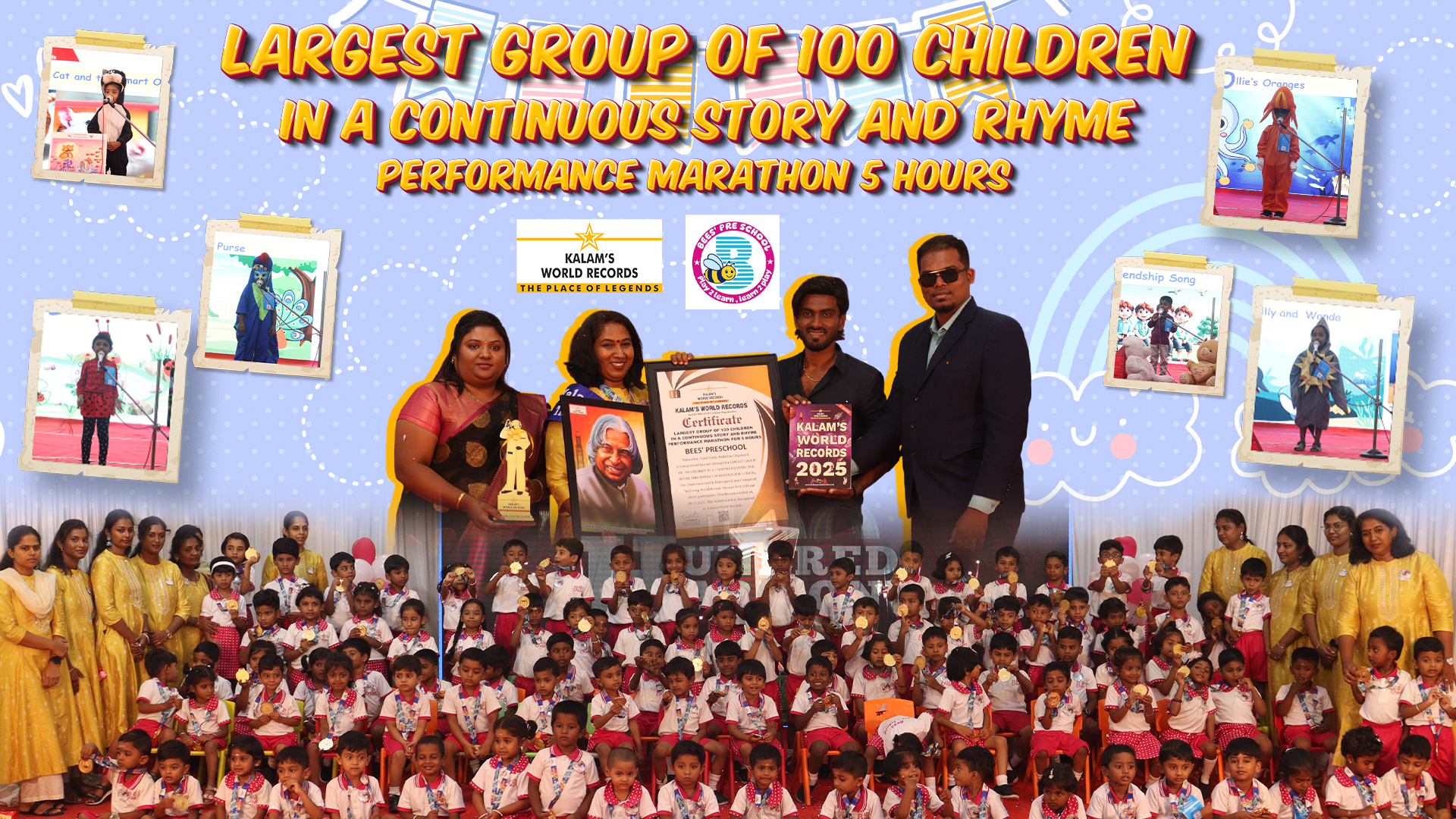 LARGEST GROUP OF 100 CHILDREN IN A CONTINUOUS STORY AND RHYME ...