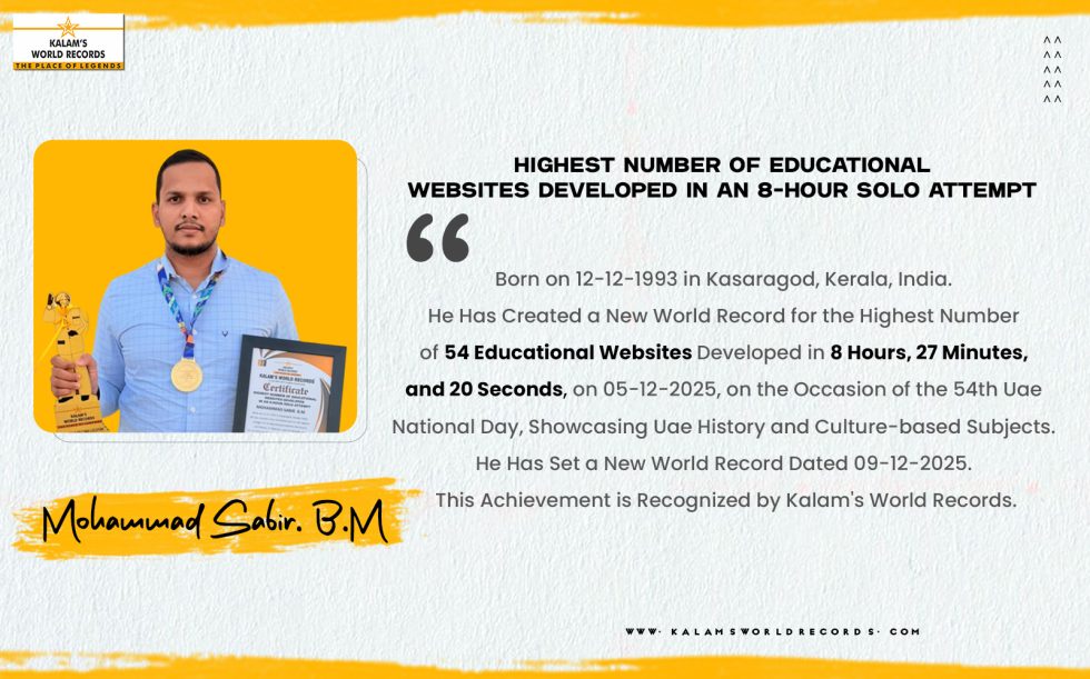 Highest Number of Educational Websites Developed in an 8-hour Solo ...